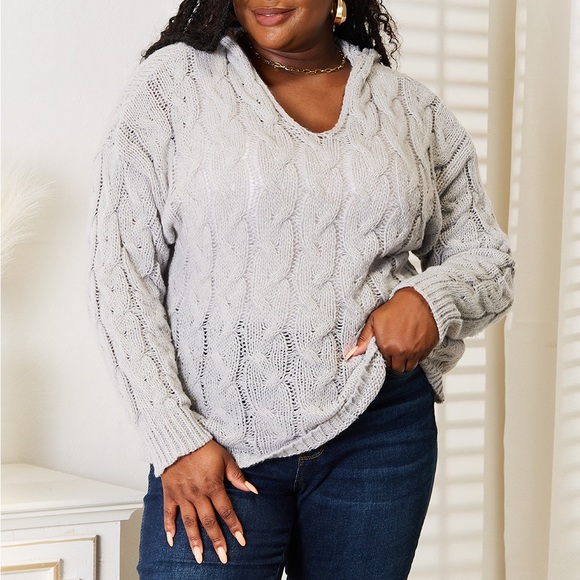 Woven Right | Sweaters | New Woven Right Gray Chunky Knit Preppy Cable ...